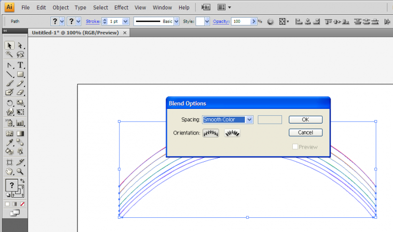 How to draw a rainbow with Adobe Illustrator - Hungred Dot Com